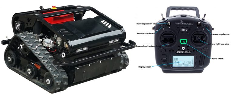 Remote Controlled Lawn Mower Robot Grass Cutter For Slopes